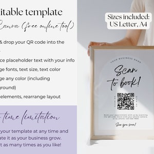 Scan to Book Qr Code Sign for Salon, Spa, Service Based Smalll Business ...