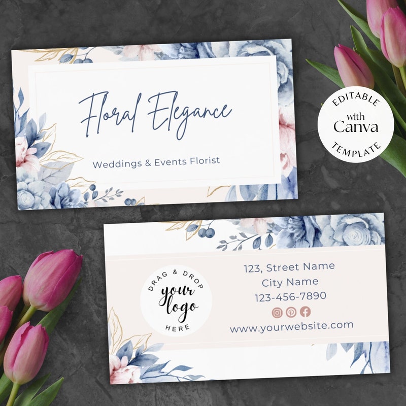Floral Business Card - Etsy