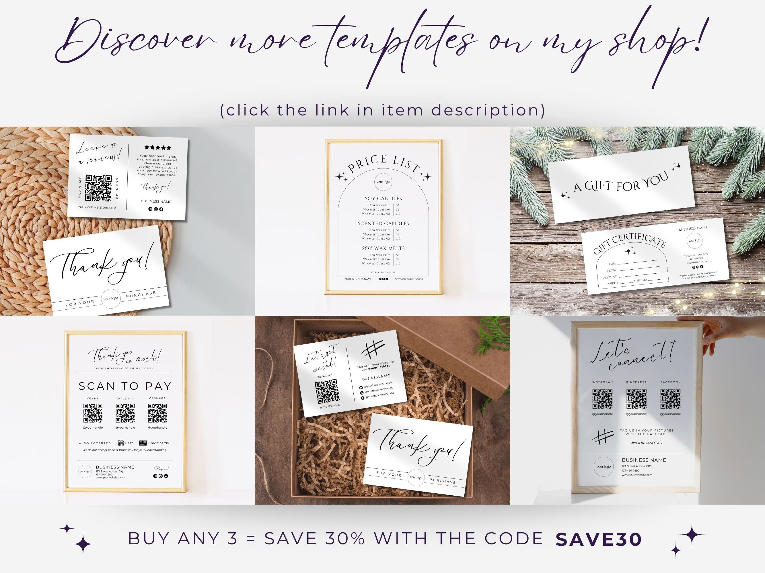 Business Thank You Card With Photo & Customer Discount Code, Template ...