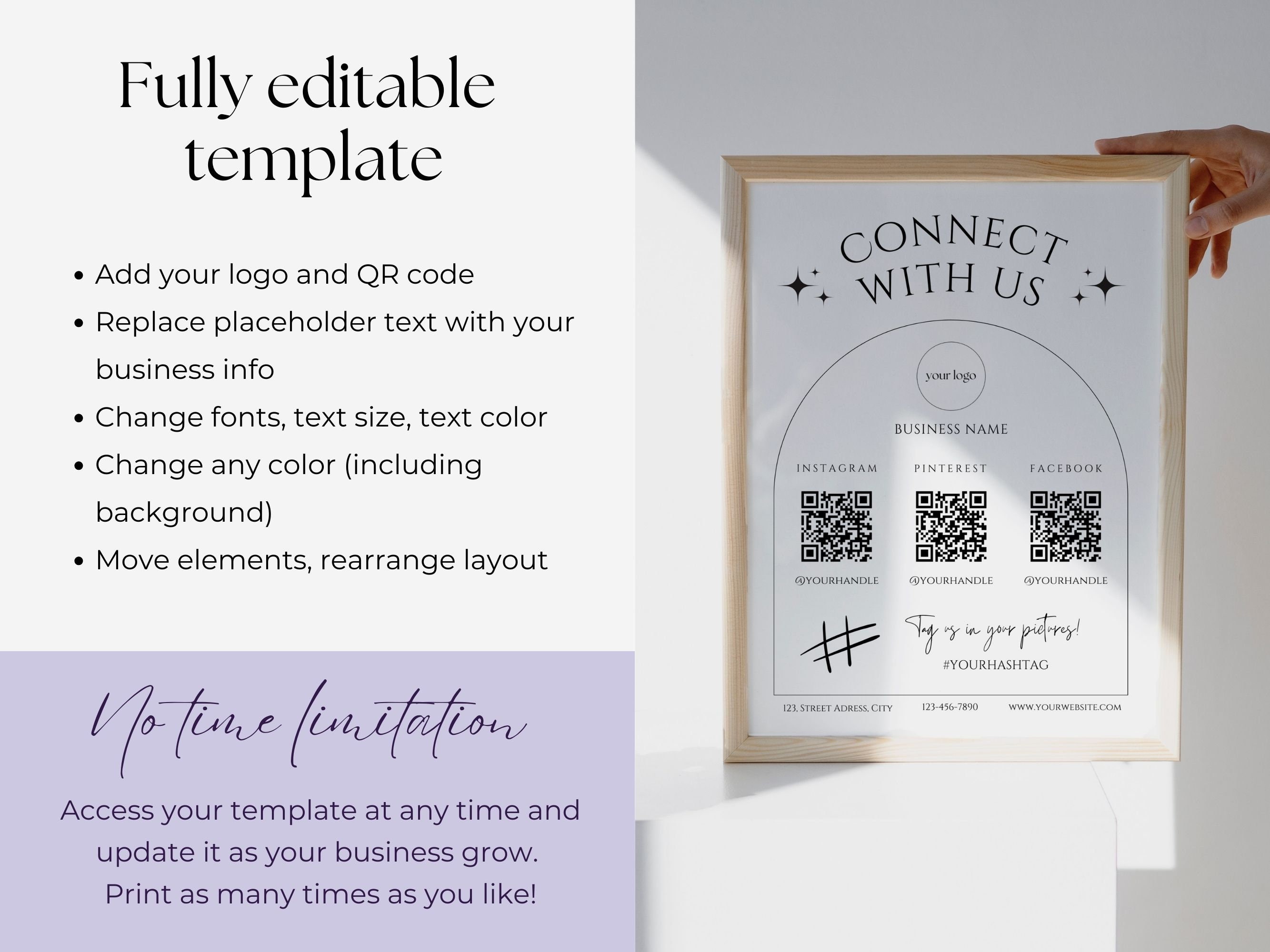 Social Media Sign With Qr Code for Pop up Shop Market Booth - Etsy