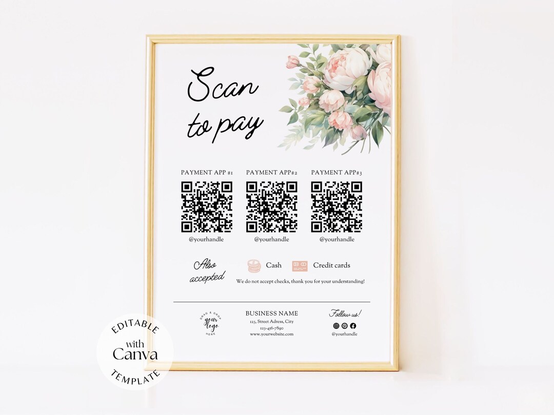 Scan to Pay Template, Editable Payment Sign for Small Business, Pop up ...