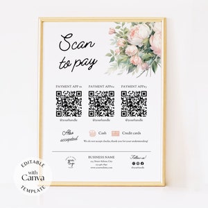 Scan to Pay Template, Editable Payment Sign for Small Business, Pop up ...