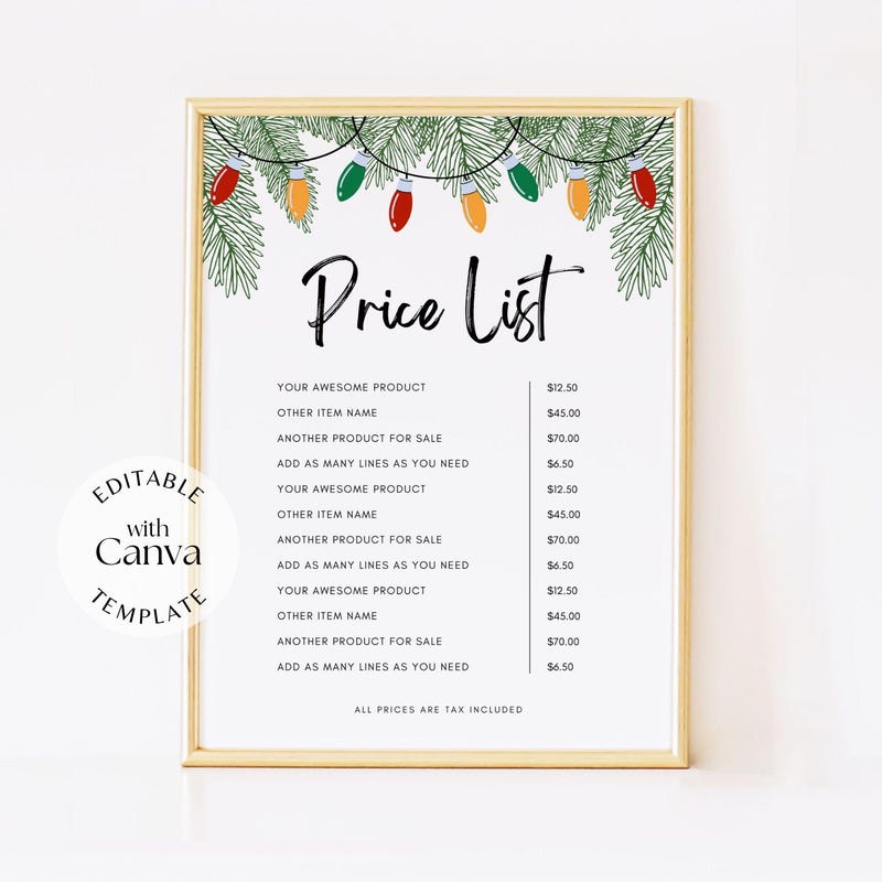 Preisliste weihnachtsmarkt - Etsy.de