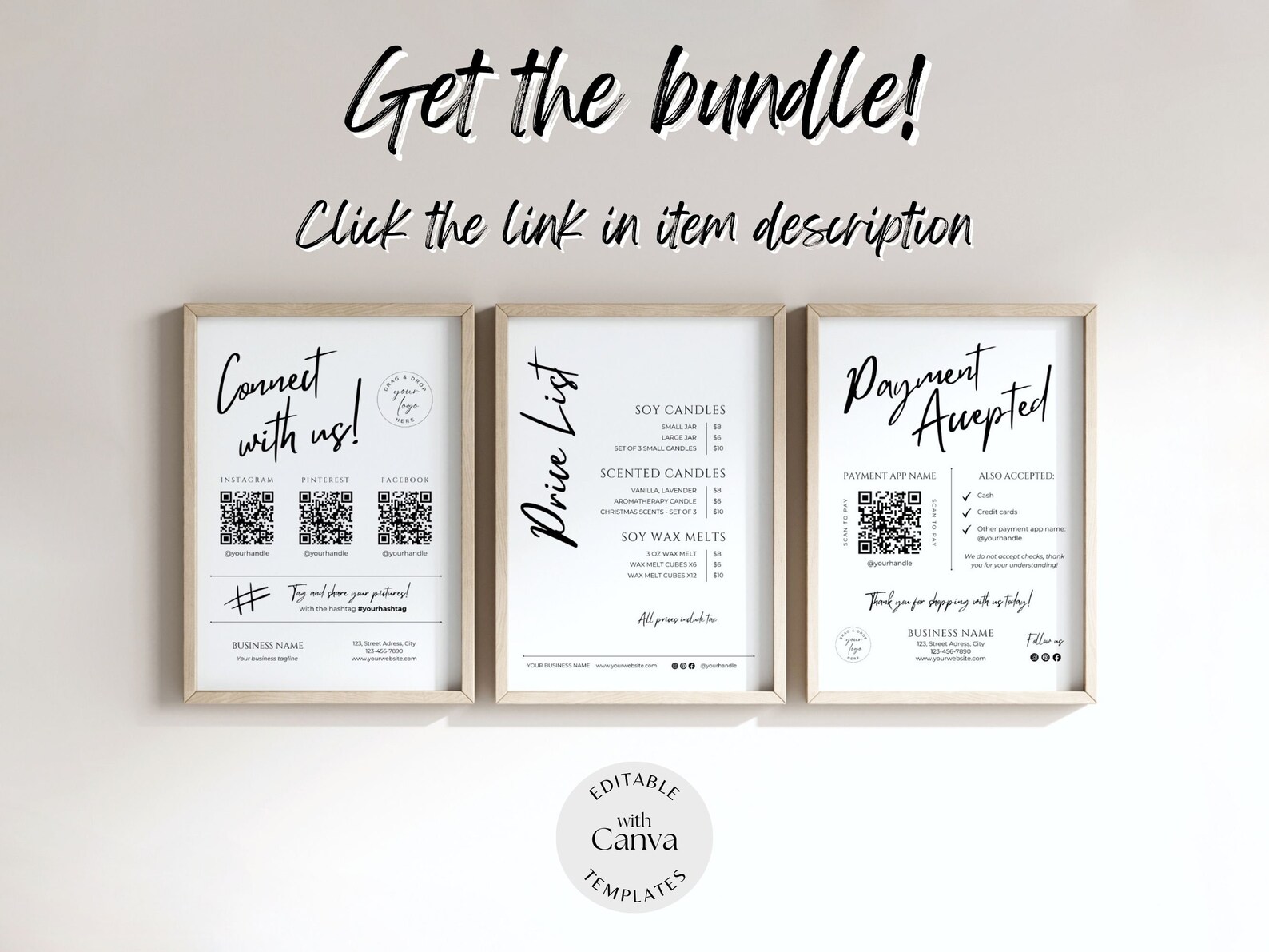 Modern Business Payment Template With QR Codes, Scan to Pay Sign to ...