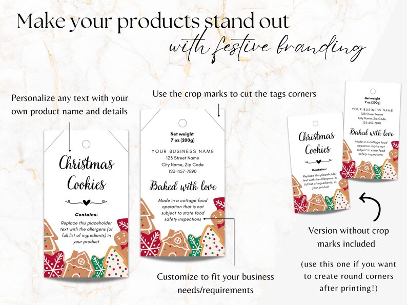 Editable Bakery Tag Template, Holiday Vendor Cottage Law Food Label ...