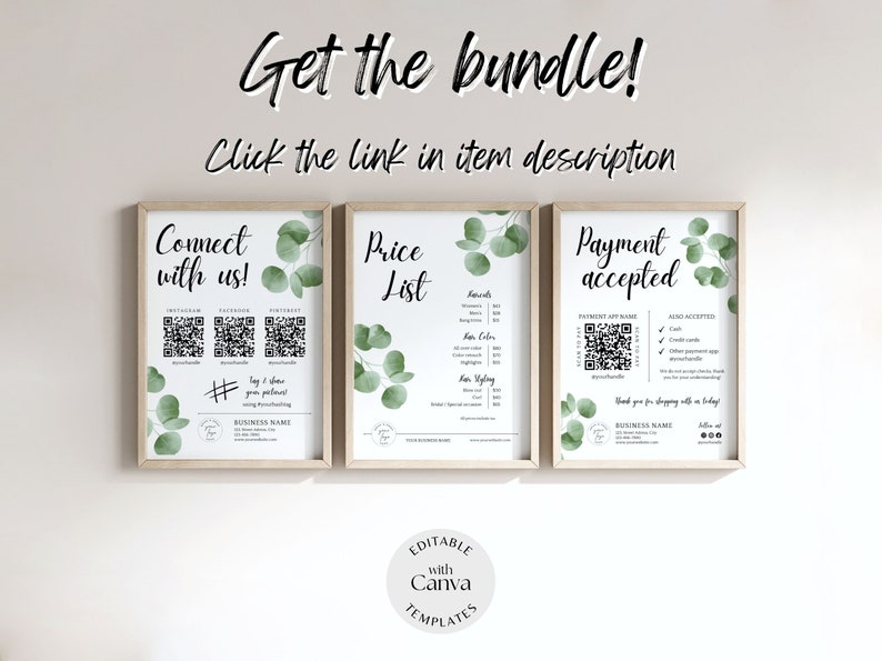 Editable Pricelist Template for Hairstylist, Salon, Flower Shop, Pop up ...