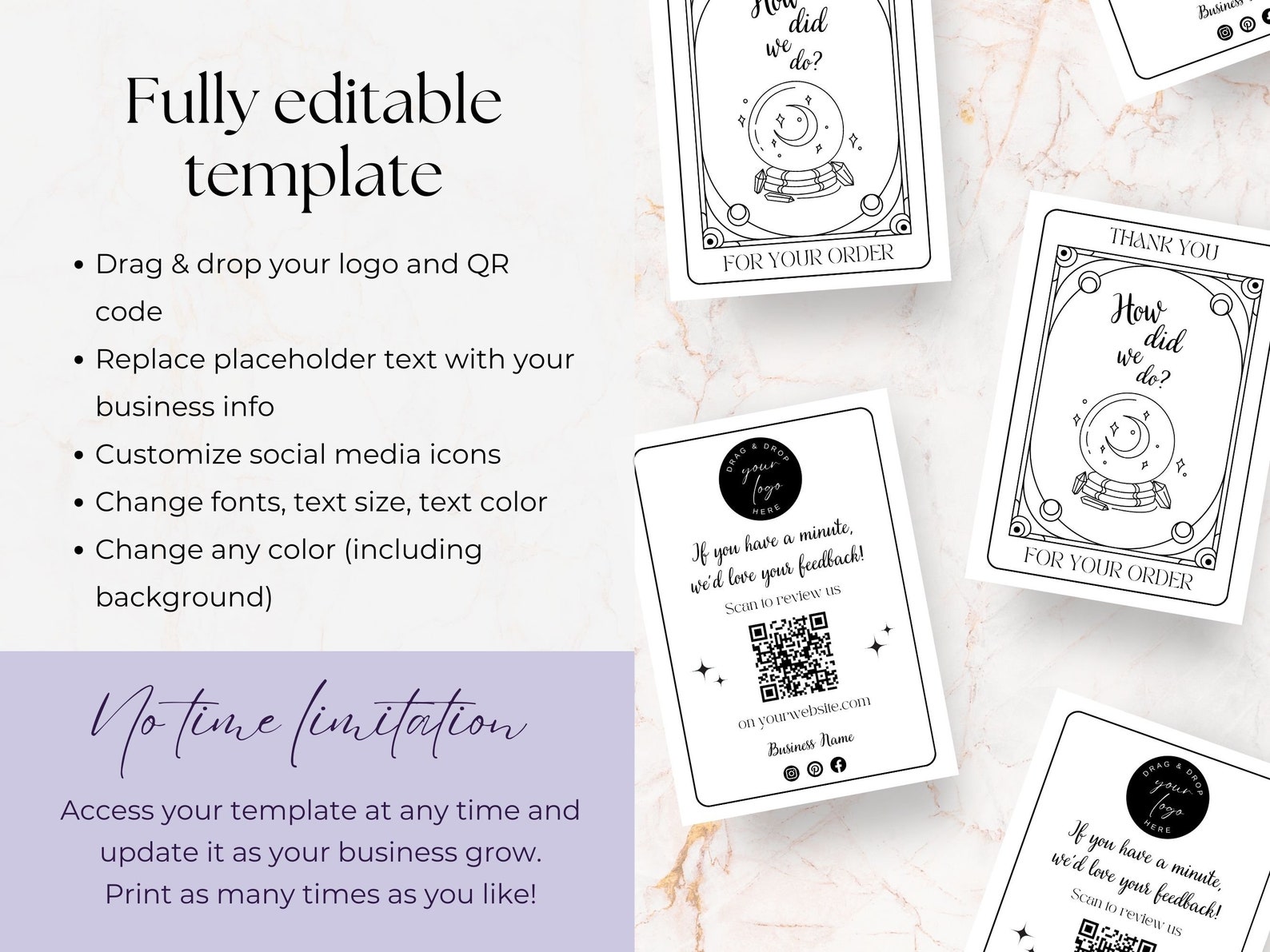 Leave Us a Review Card Template Editable in Canva, Customer Feedback ...