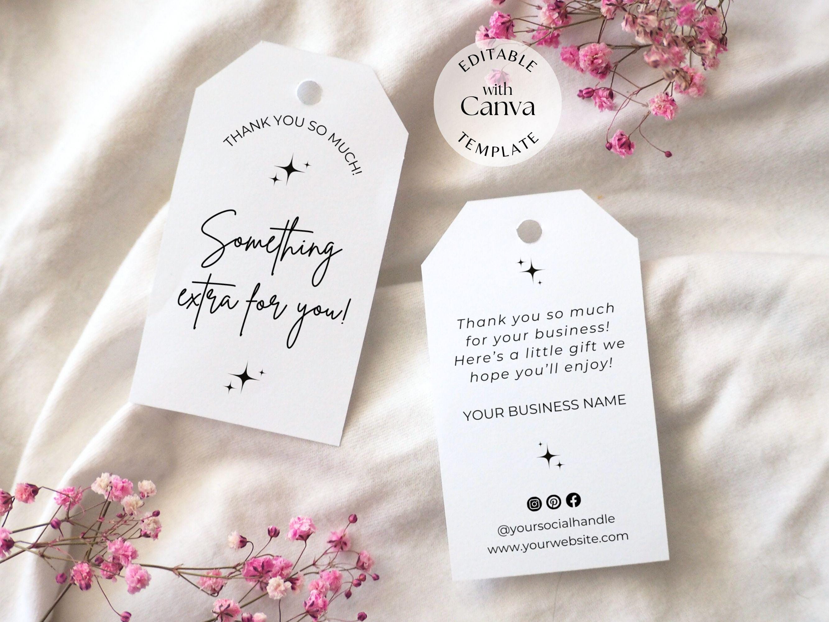 Gift Tag Template, Editable Gift Label for Small Business Goodies ...