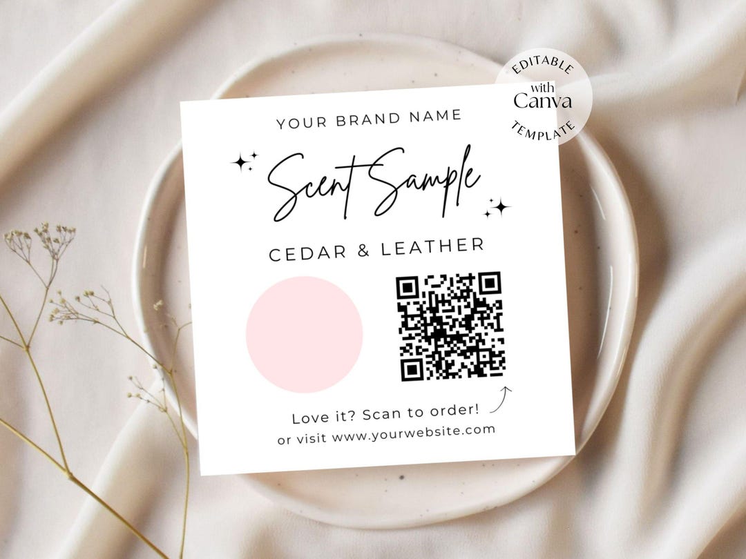 Scent Sampler Card Template, Printable Candle Fragrance Tester, Wax ...