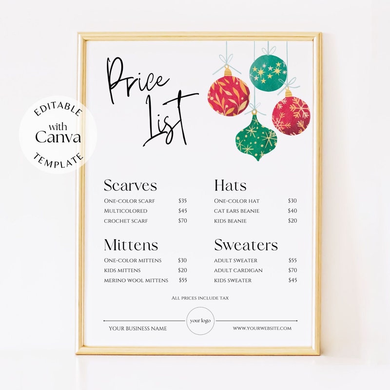 Preisliste weihnachtsmarkt - Etsy.de