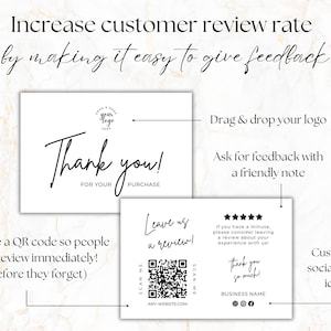 Business Review Card Template With Qr Code, Please Leave a Review ...