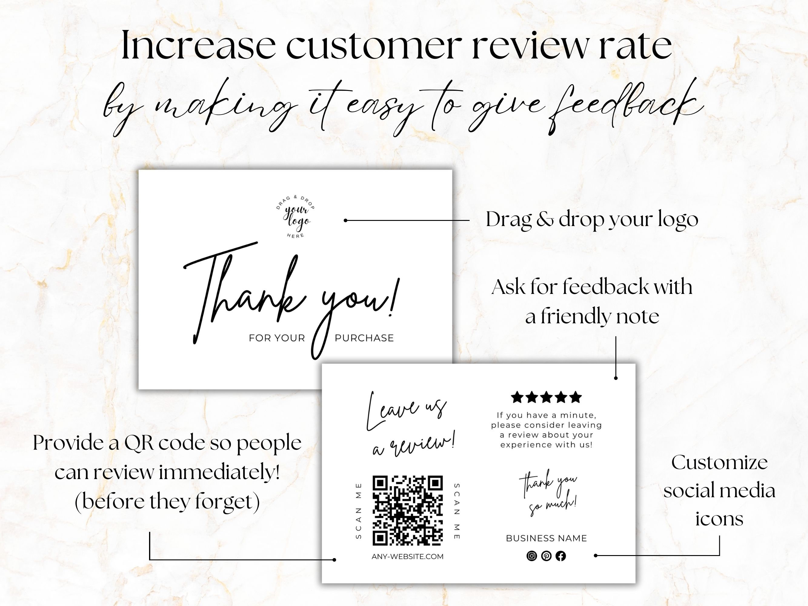 Business Review Card Template With Qr Code, Please Leave a Review ...