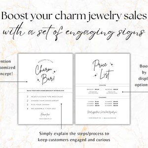 Charm Bar Signs Editable Templates for Customized Jewelry Business ...