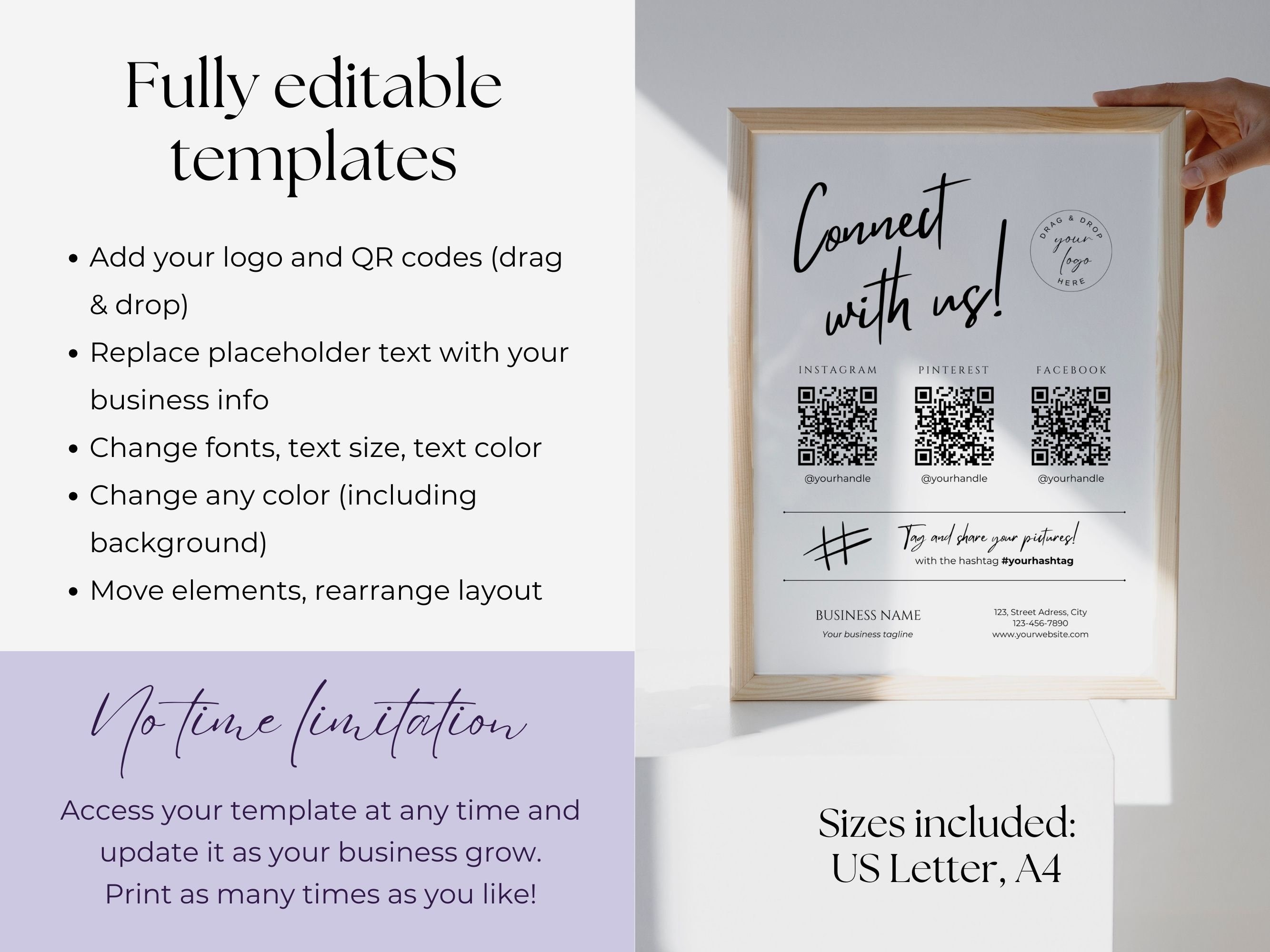 3 Business Signage Templates Bundle, Editable in Canva, Price List ...