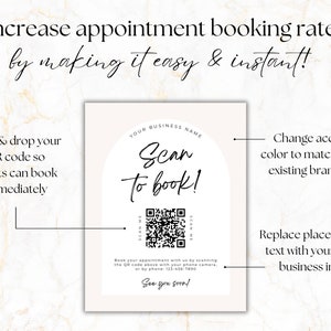 Scan to Book Qr Code Sign for Salon, Spa, Service Based Smalll Business ...