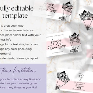 Florist Business Card Template for Flower Shop, Editable in Canva ...