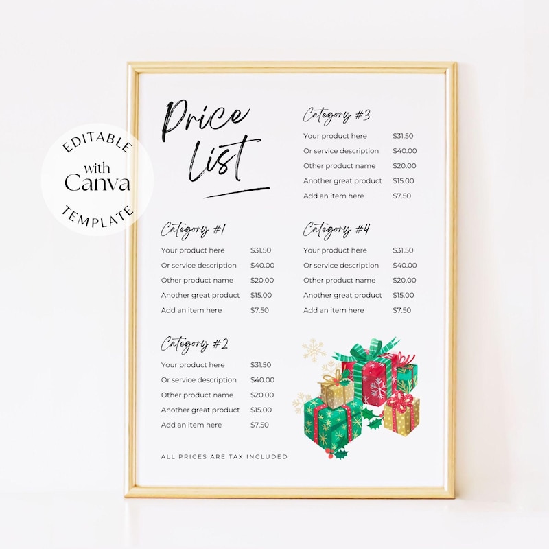 Preisliste weihnachtsmarkt - Etsy.de