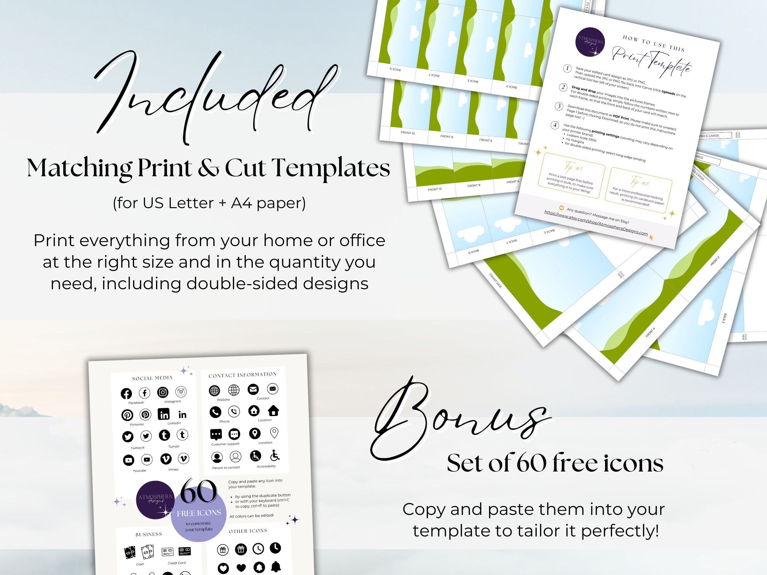 Craft Fair Bundle, 8 Editable Templates signs, Cards, Tags for Small ...