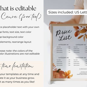 Pumpkin Price Sign Template for Halloween or Thanksgiving Vendor Event ...