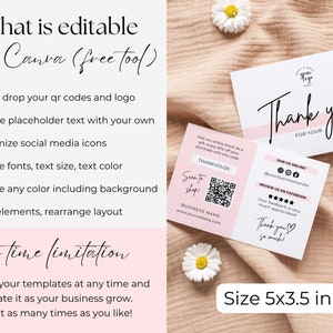 Business Thank You Card Template Editable With QR Code, Logo, Customer ...