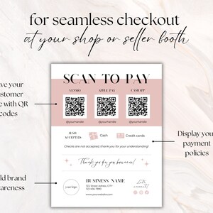 Payment Sign Template, Scan to Pay Sign for Business, Market Vendor ...