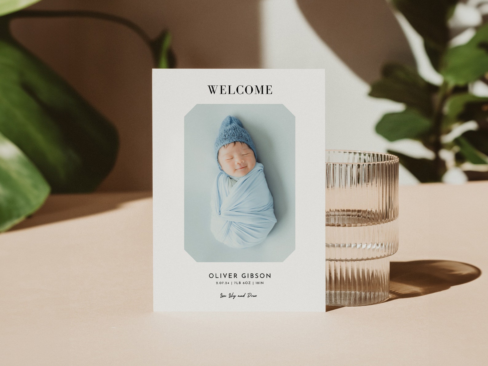 Baby Welcoming Template | Birth Announcement Card | Photo Baby ...