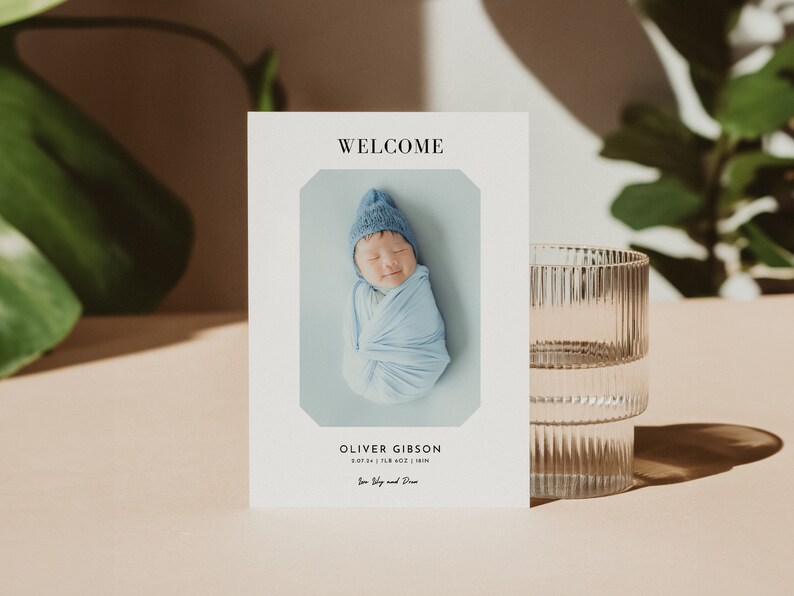 Baby Welcoming Template | Birth Announcement Card | Photo Baby ...