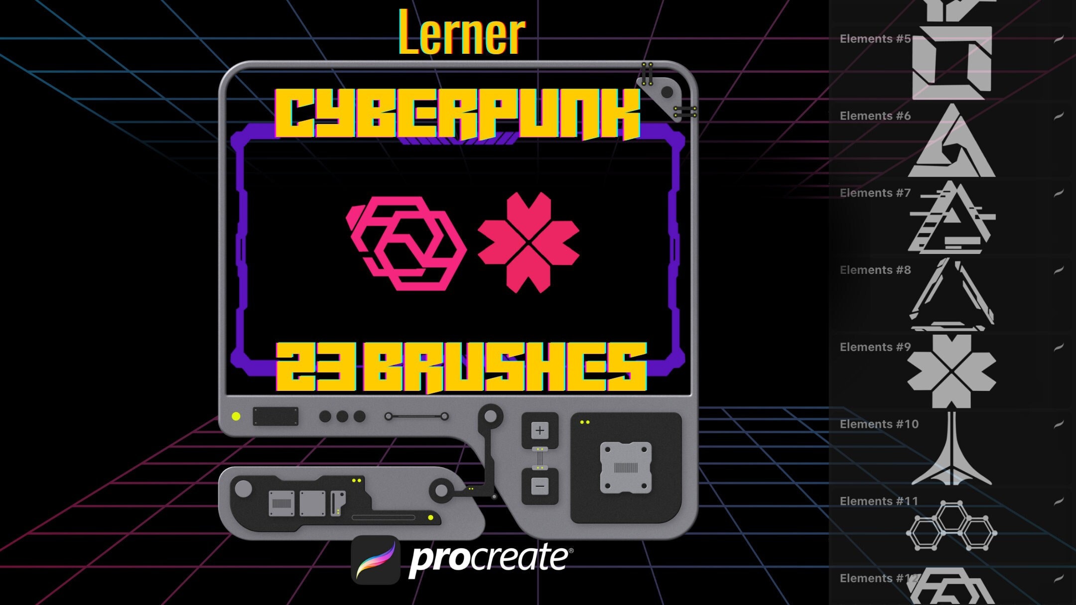 23 Cyberpunk Stamp for Procreate - Etsy