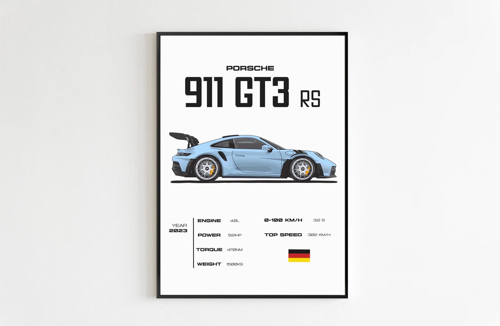 Porsche 911 GT3 RS 2023, Porsche Poster, 911, Car Poster, Super Car ...