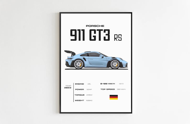 Porsche 911 GT3 RS 2023, Porsche Poster, 911, Car Poster, Super Car ...