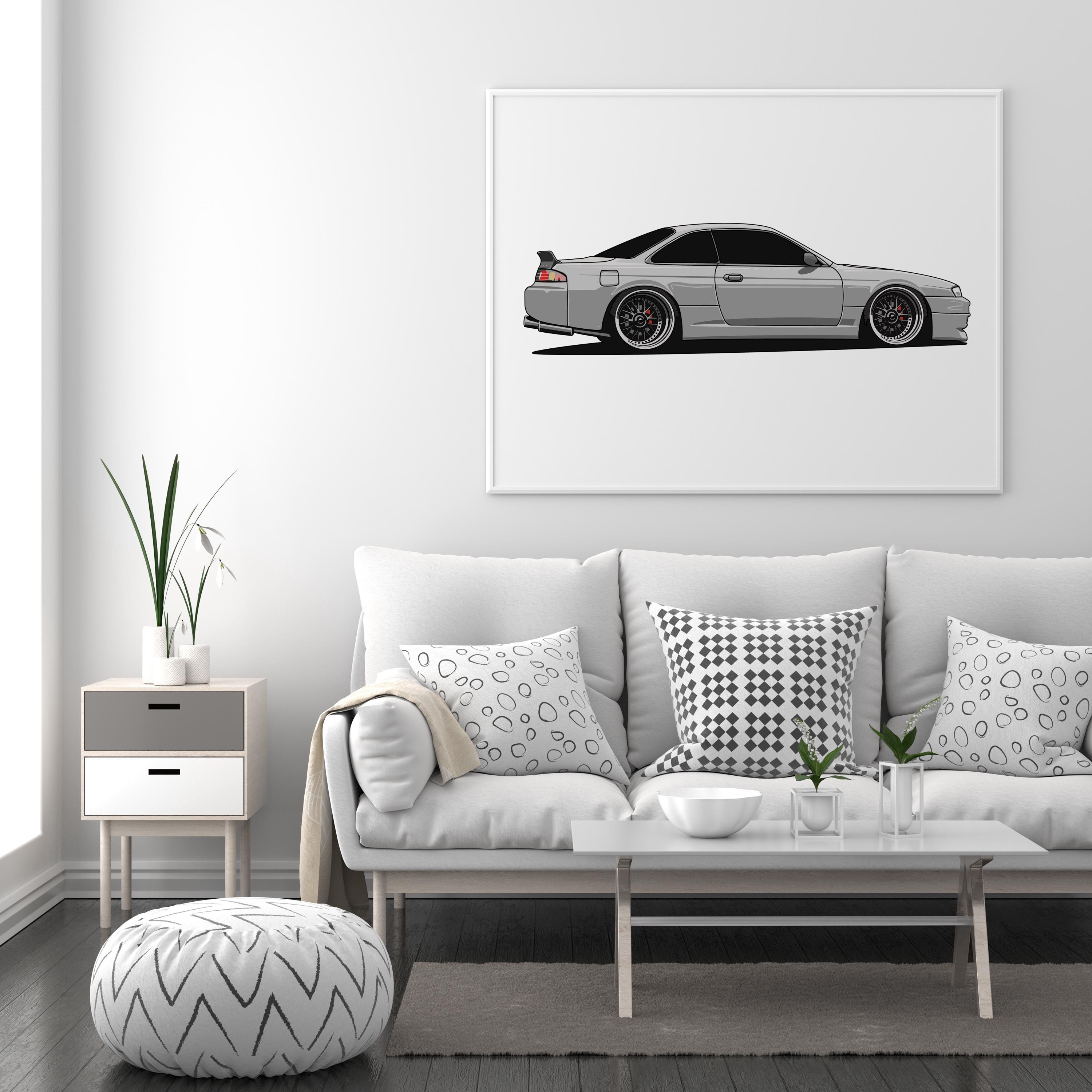Nissan Silvia S14, 240sx, JDM, Sports Car, Super Car, Wall Art, Wall ...