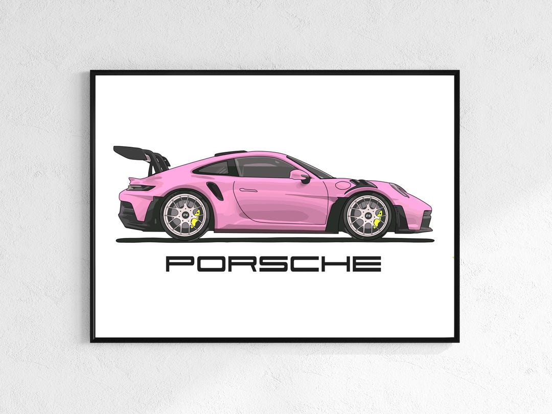 Porsche 911 GT3 RS Pink Poster | Digital Download | Hyper Car Poster ...