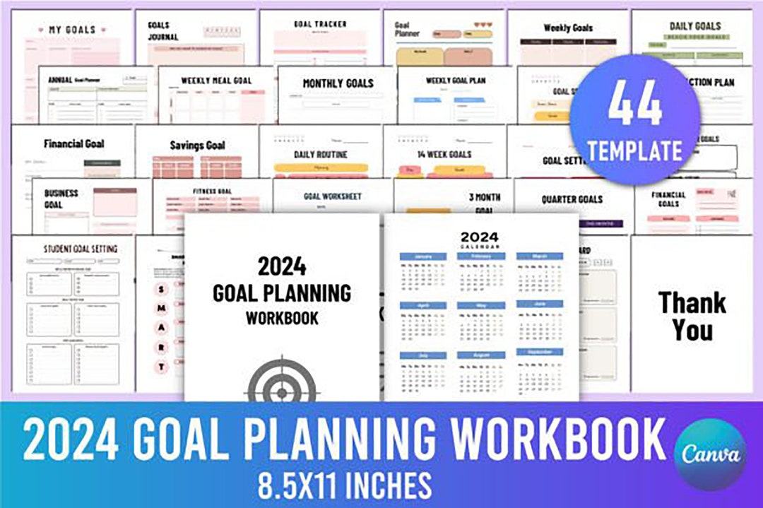 Editable 2024 Goal Planning Workbook,productivity,new Year,digital Goal ...