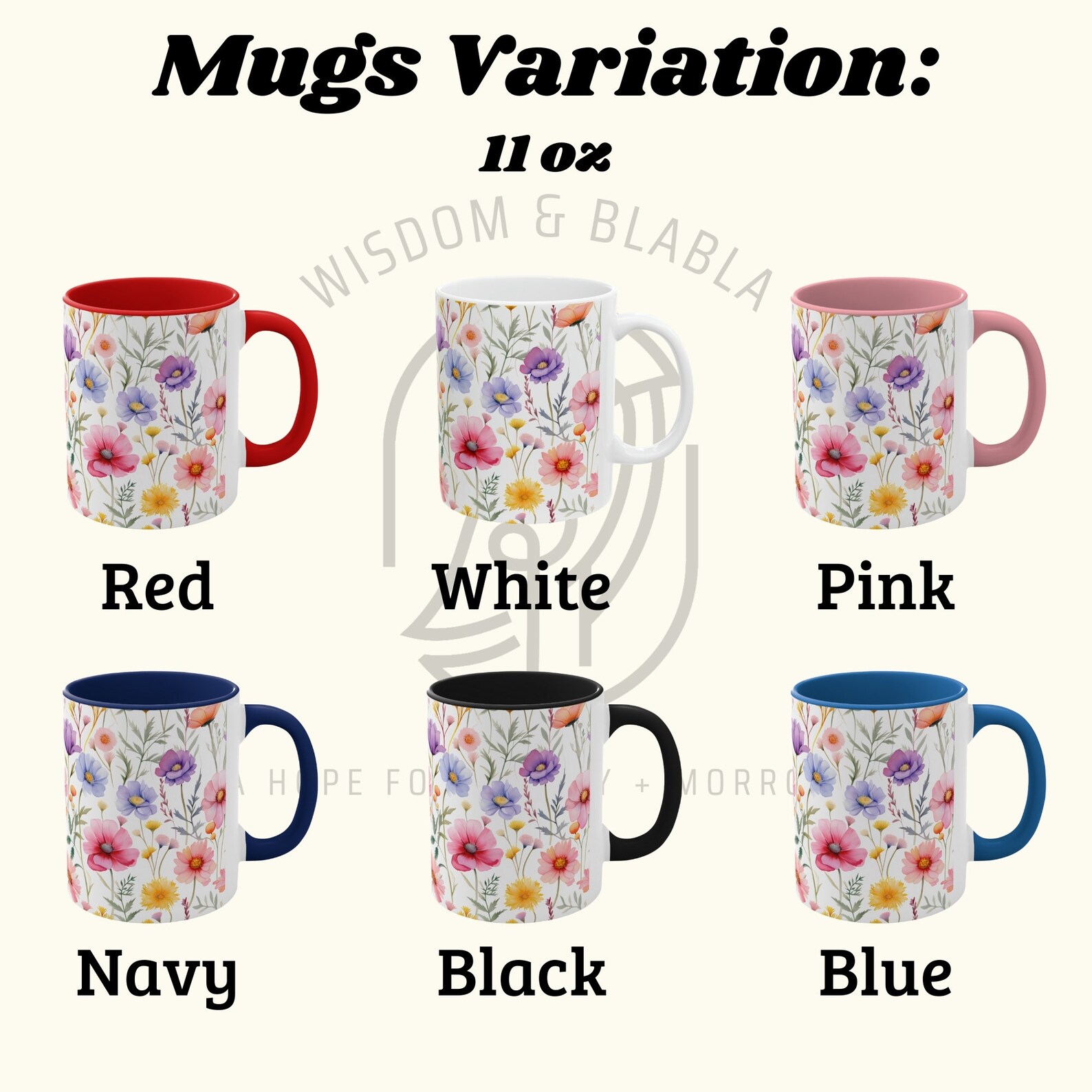 Pressed Flowers Mug, Boho Wildflowers Cottagecore Coffee Mug, Botanical ...