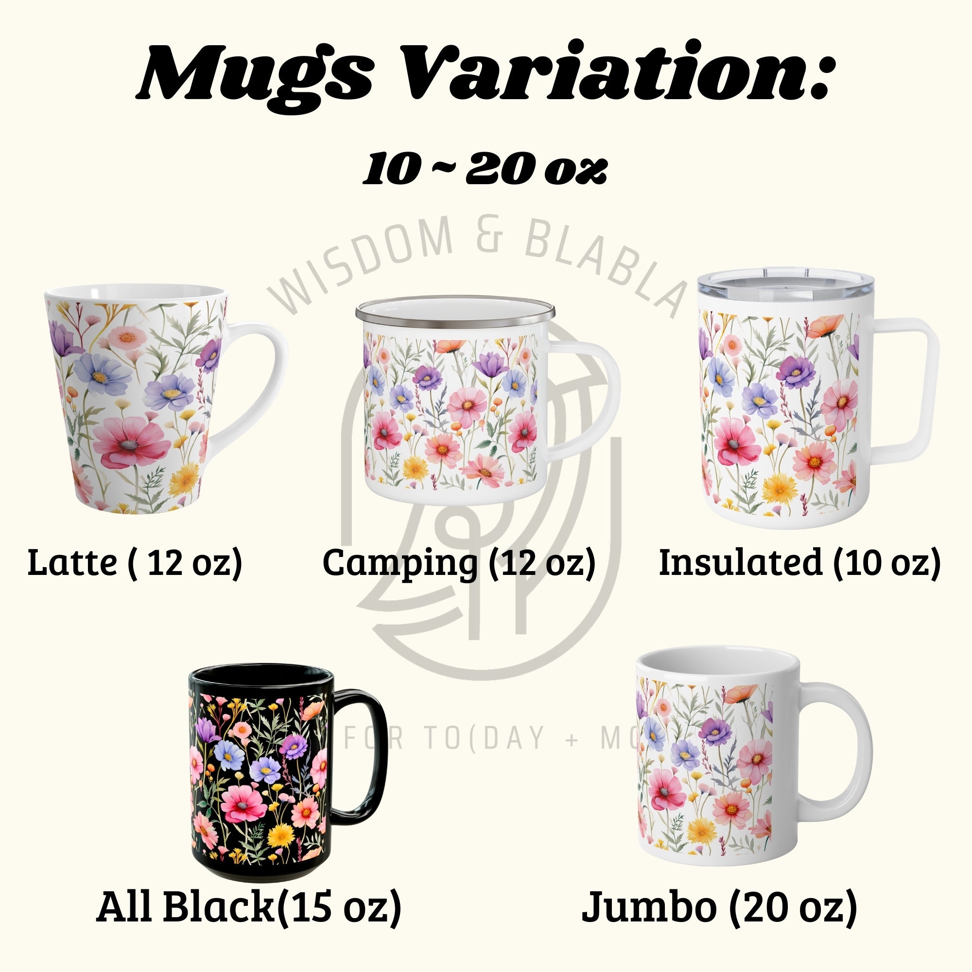 Pressed Flowers Mug, Boho Wildflowers Cottagecore Coffee Mug, Botanical ...