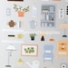 Vintage House Sticker Sheet, Furniture Stickers, Cute House Stickers ...