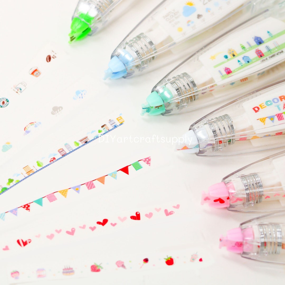 Cute Washi Tape Pen With Mini Cartoon Pattern Decoration, Decorative ...