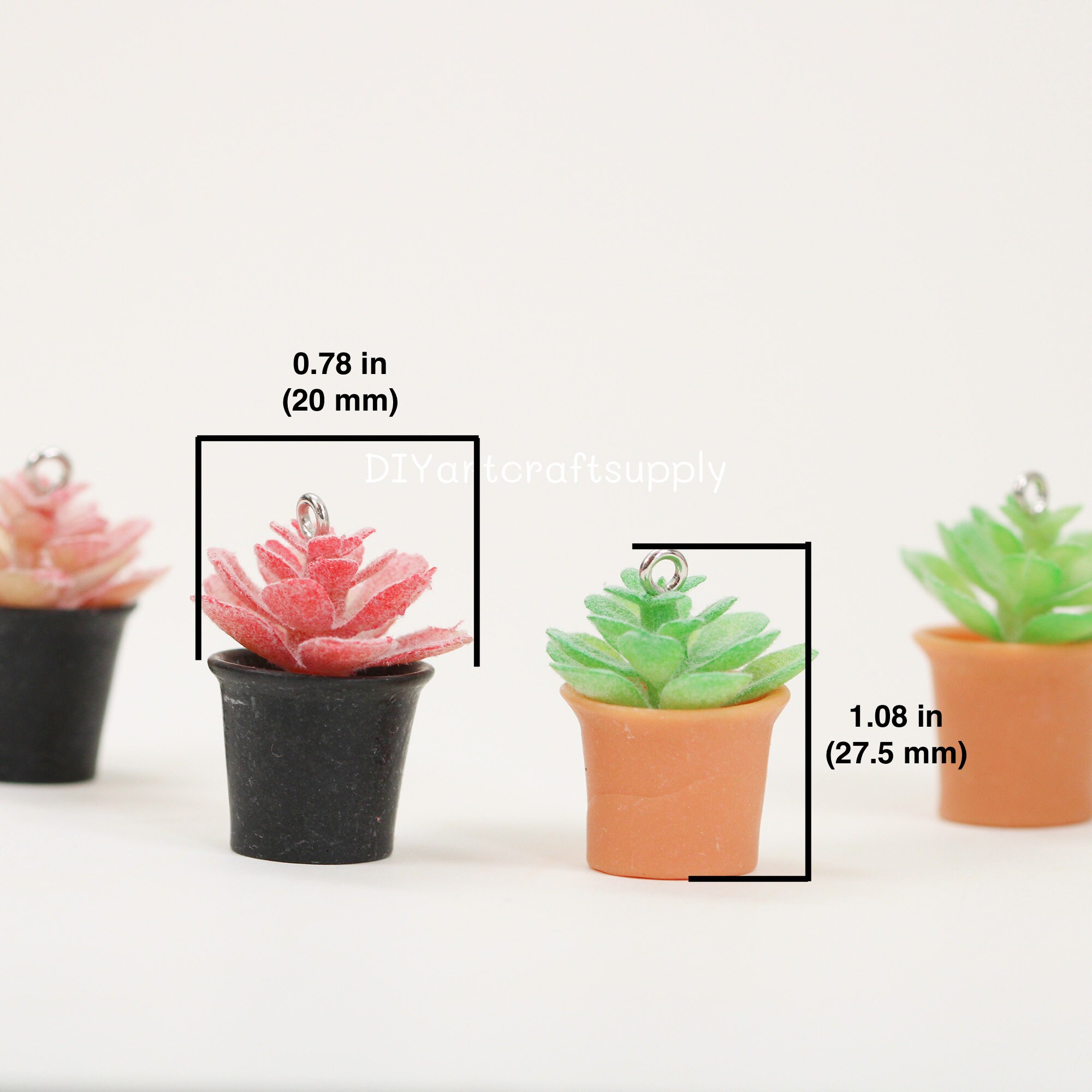 6 Pcs Lot Tiny Plant Pot Charms for DIY Earrings Making, Earrings ...