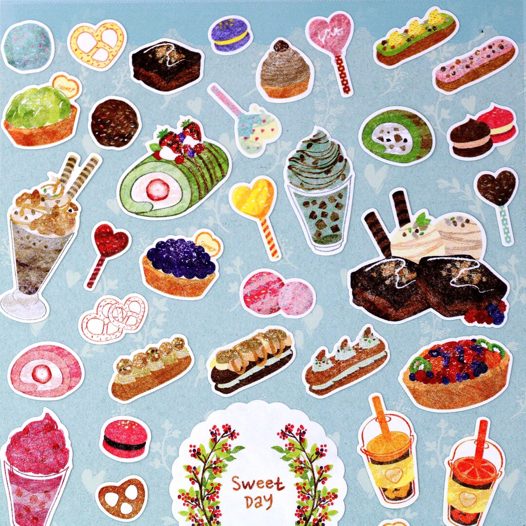 Sweet Ice-cream Stickers, Kawaii Dessert Stickers, Sweet Treat Stickers ...