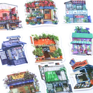 50 Pcs PVC Waterproof Japanese Stores Stickers, Scrapbook Journal ...