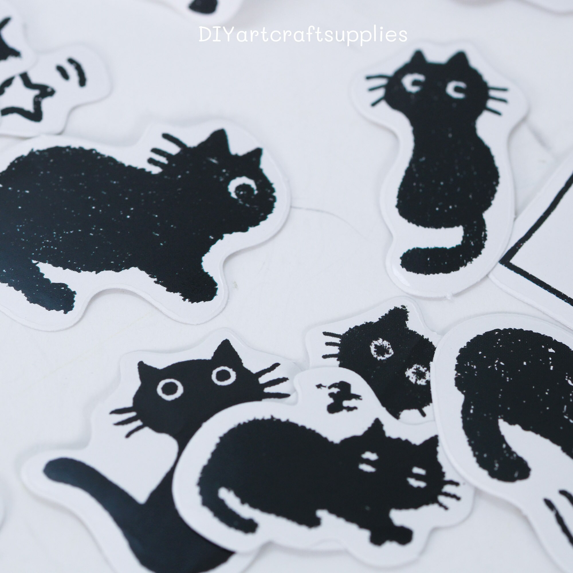 45 Pcs Cute Black Cat Stickers, Cartoon Black Cat Stickers, Funny Black ...