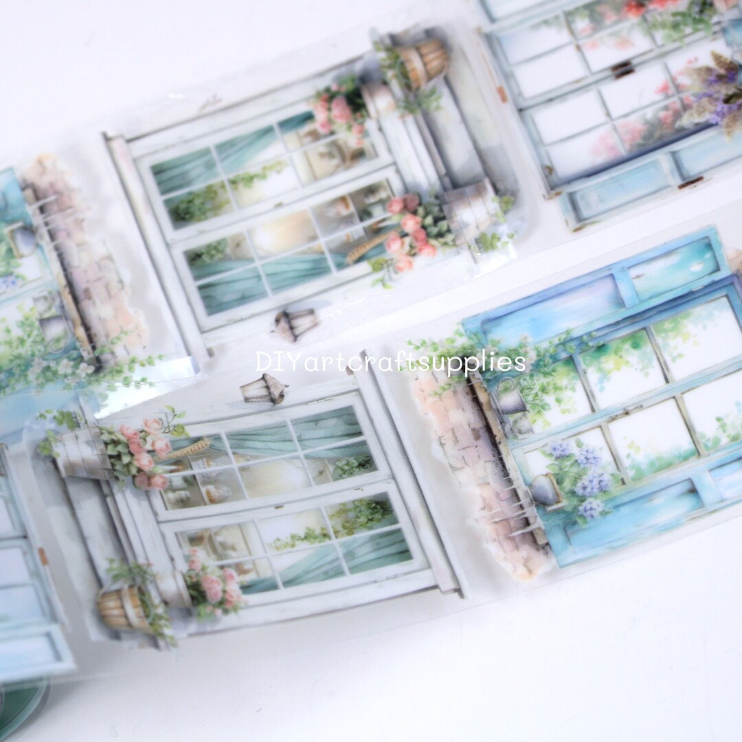 Blue Window Washi Tape, Scrapbooking, Card Making, Paper Art Design ...