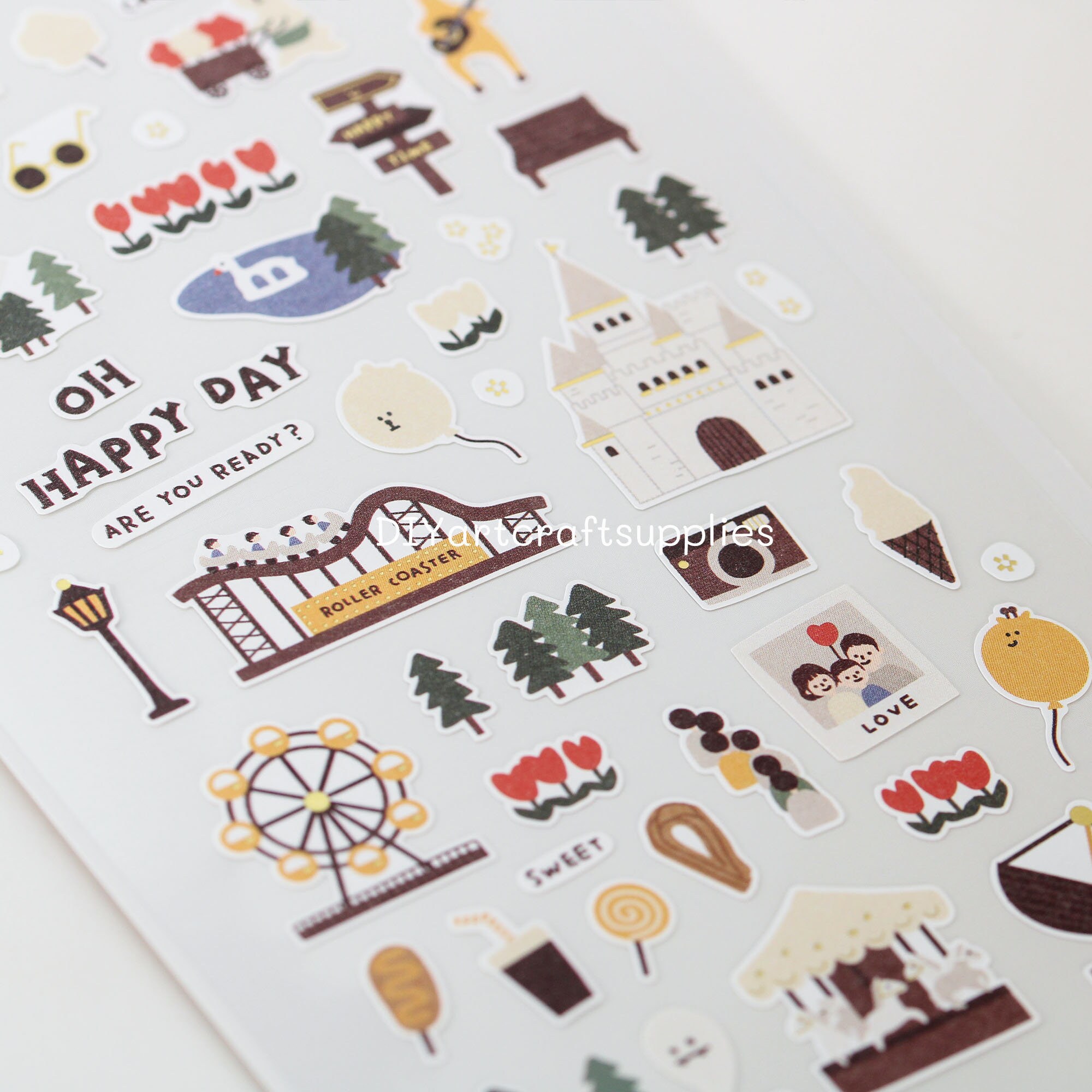 Theme Park Sticker, Attraction Park Stickers, Kawaii Stickers, Children ...