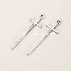 4 Pcs Lot Stainless Steel Sword Pendant Charms for DIY Jewelry Making ...