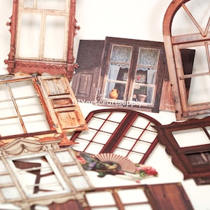 10 Pcs Laser Cut Victorian Brown Window and Door Paper Stickers for ...
