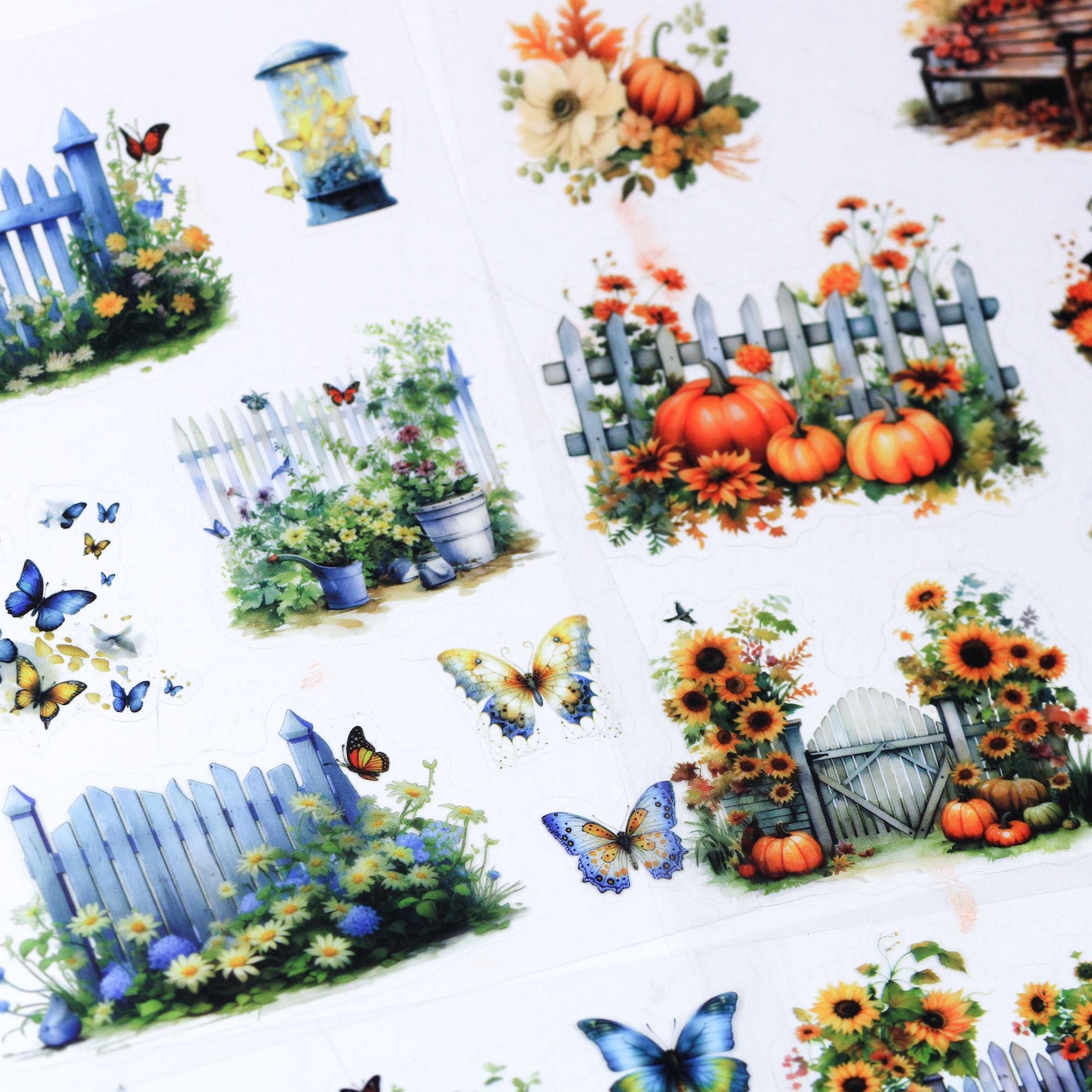 20 Sticker Sheets Garden Flower Fence Stickers, Secret Garden ...
