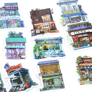 50 Pcs PVC Waterproof Japanese Stores Stickers, Scrapbook Journal ...
