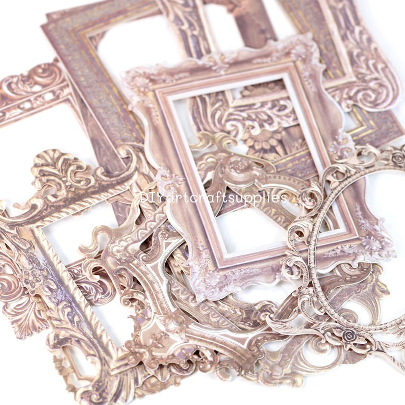 10 Pcs Pack Vintage Paper Picture Frames, Cardstock Paper Border Frames ...