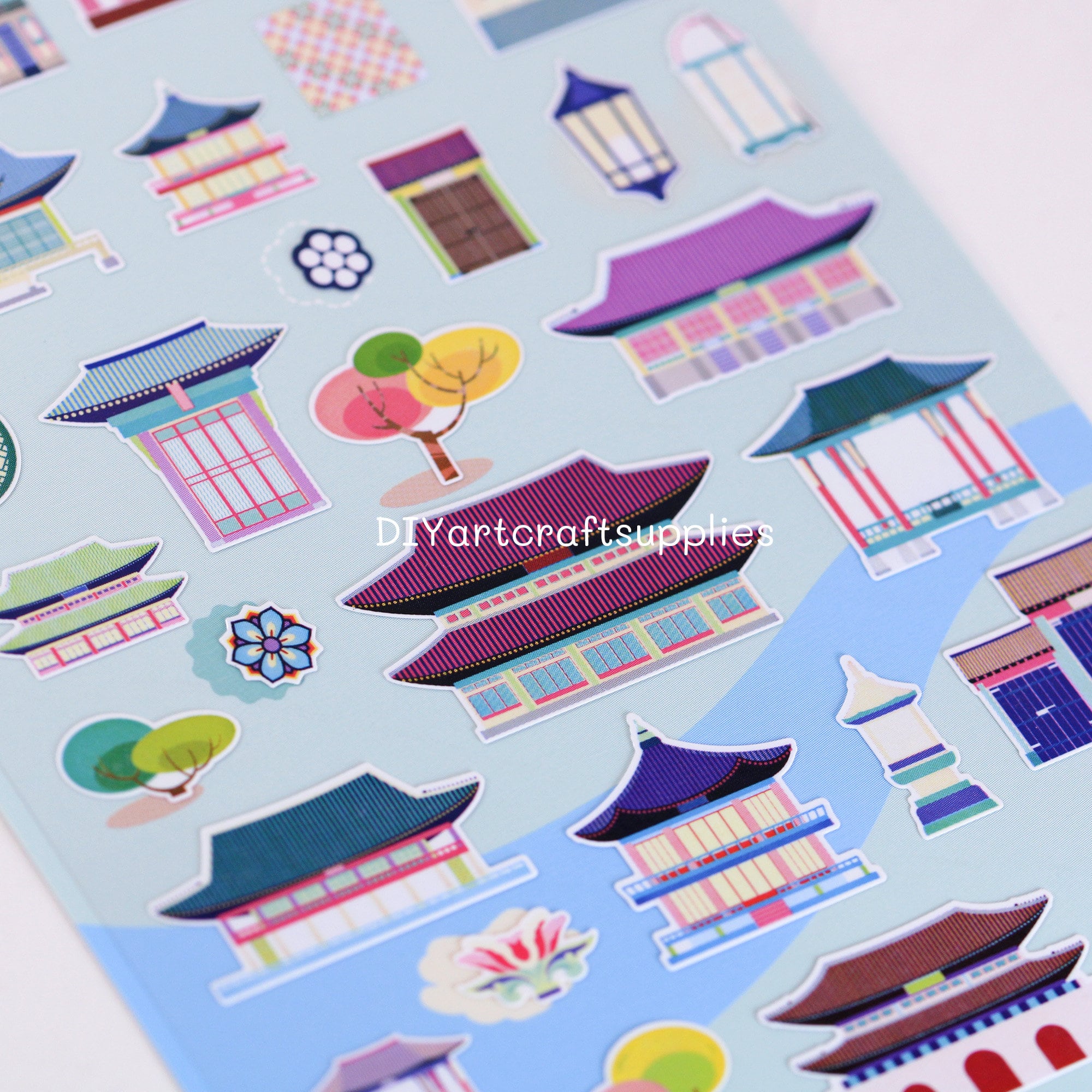 Korea Travel Sticker, Korean Popular Building Tickers, Kawaii Stickers ...