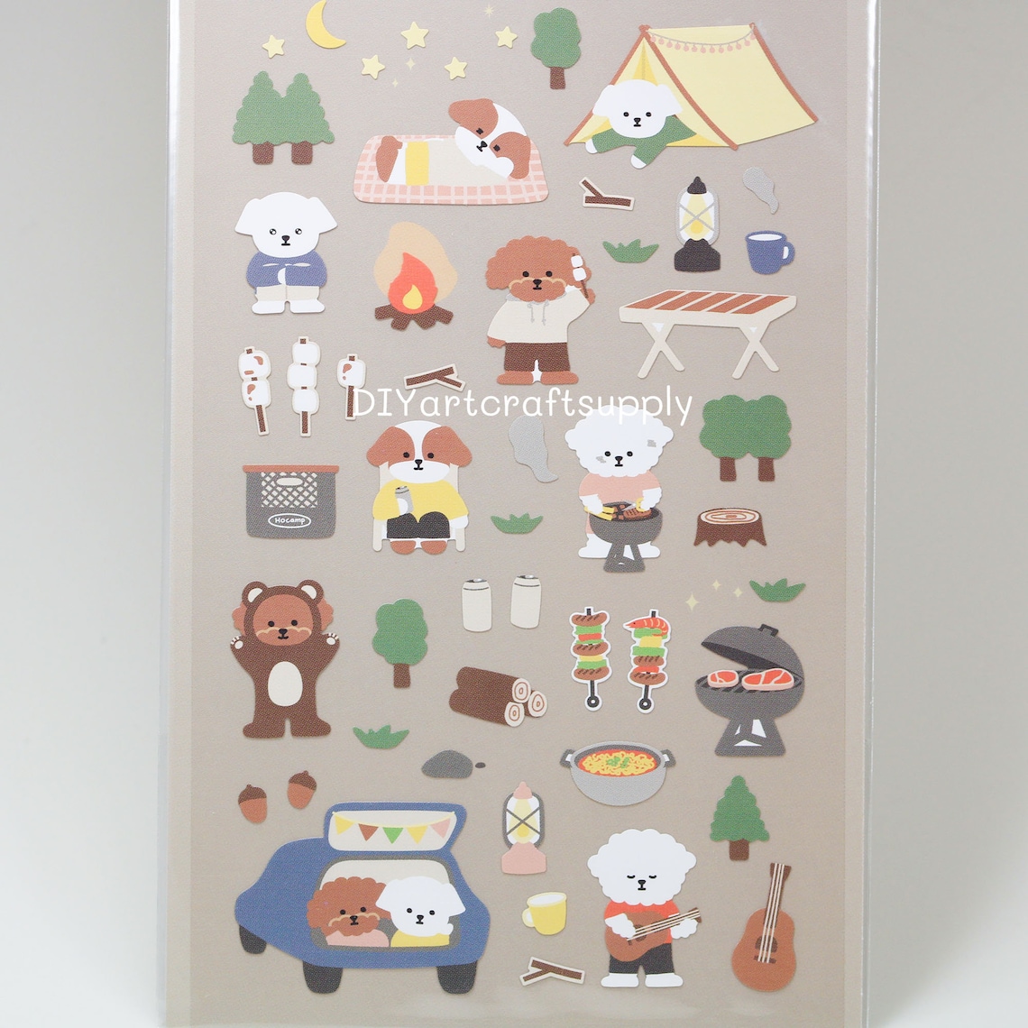Cute Dog Sticker Sheet Dogs Go Camping Stickers Dogs Clean - Etsy